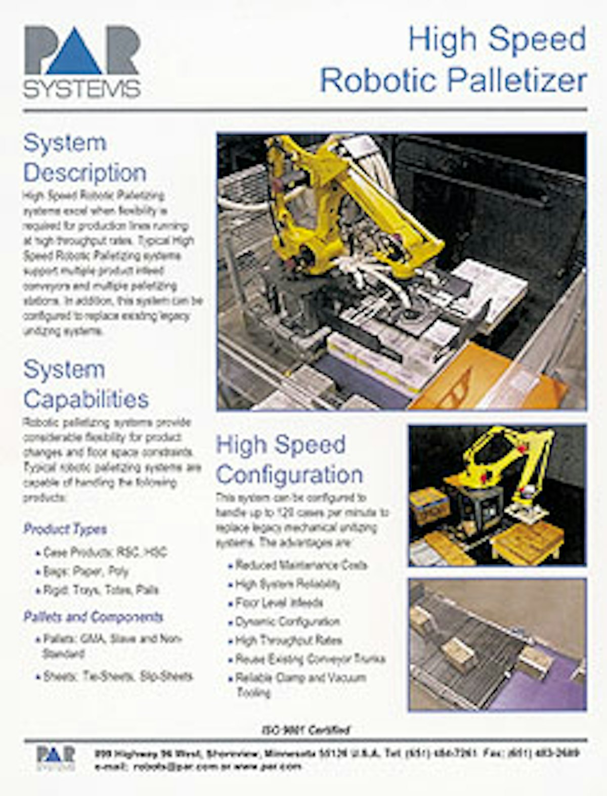 PAR Systems: Robotic palletizer brochure From: PaR Systems | Packaging ...
