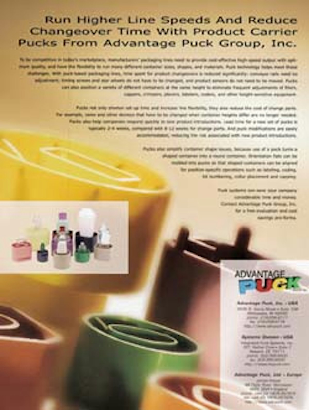 Advantage Puck: Carrier pucks | Packaging World