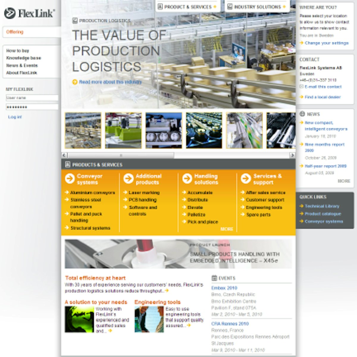 FlexLink Systems, Inc: Website for conveyor platforms From: FlexLink ...