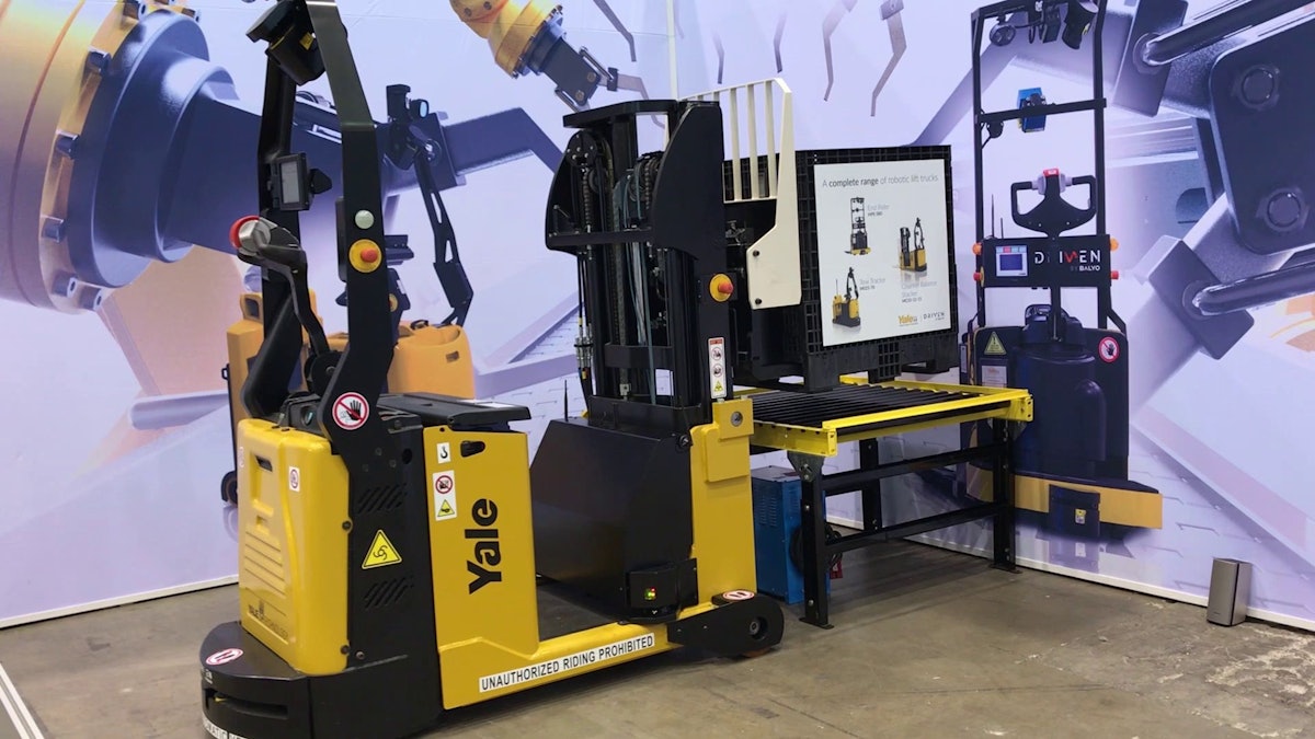 Yale enhances robotic trucks with counterbalanced stacker | Packaging World